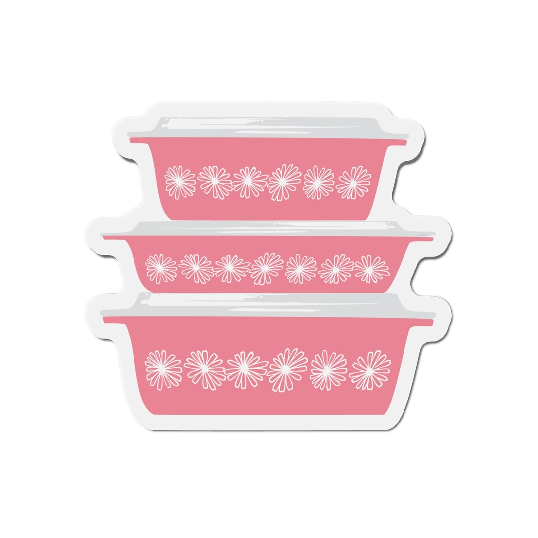 Vintage Inspired Pyrex Pink Daisy Space Saver Die Cut Magnet - Etsy