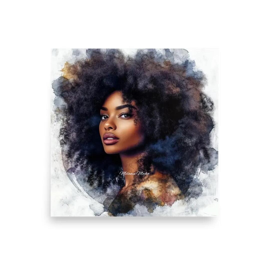 Bold Afro Woman Poster African American Wall Art Matte Paper Poster ...