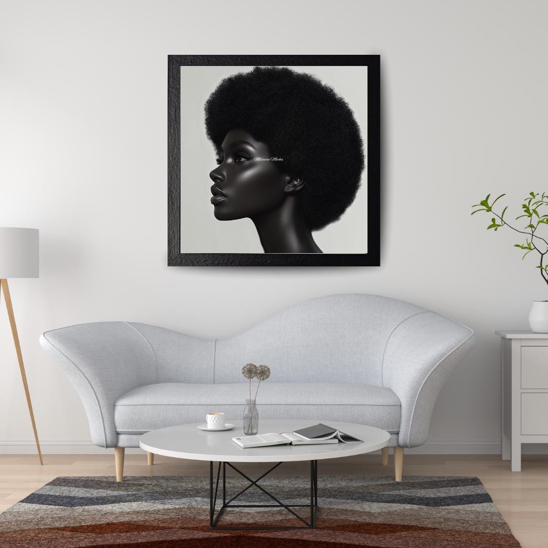 Elegant Afro Poster African American Woman Poster Art Chic Wall Decor ...