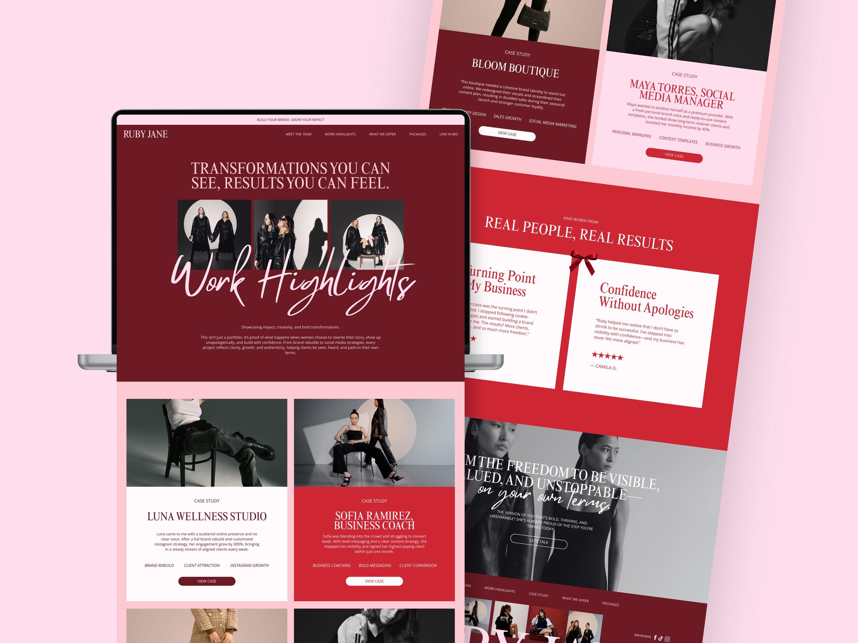 Modern Canva Website Template, Professional Portfolio for Marketing ...
