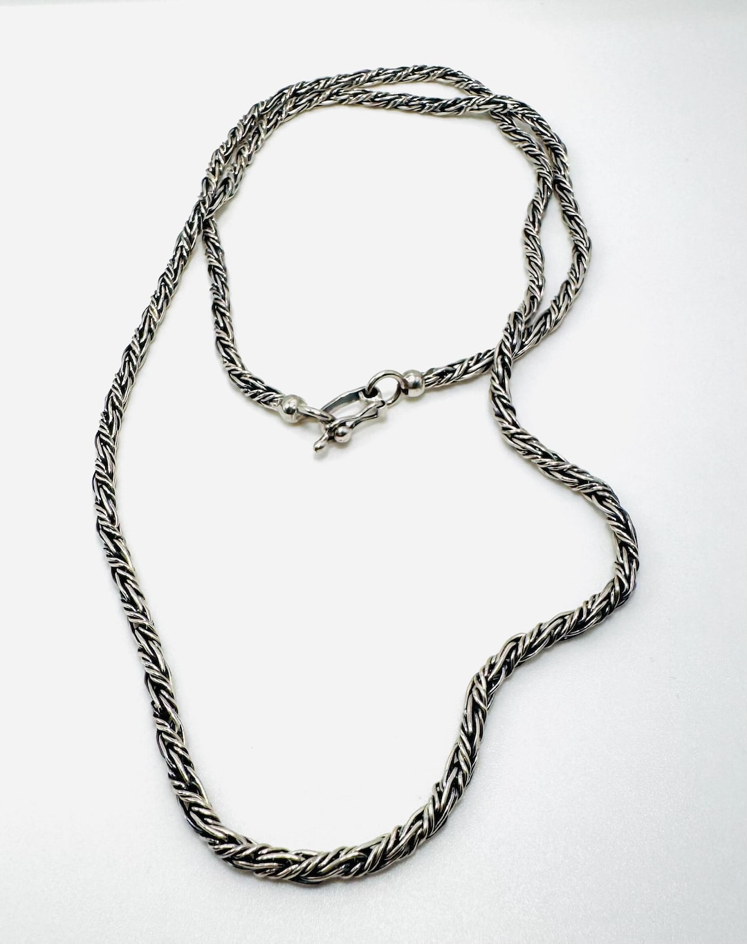 Chain Necklace Rope 950 Old Silver Original From Peru 25 in Length ...