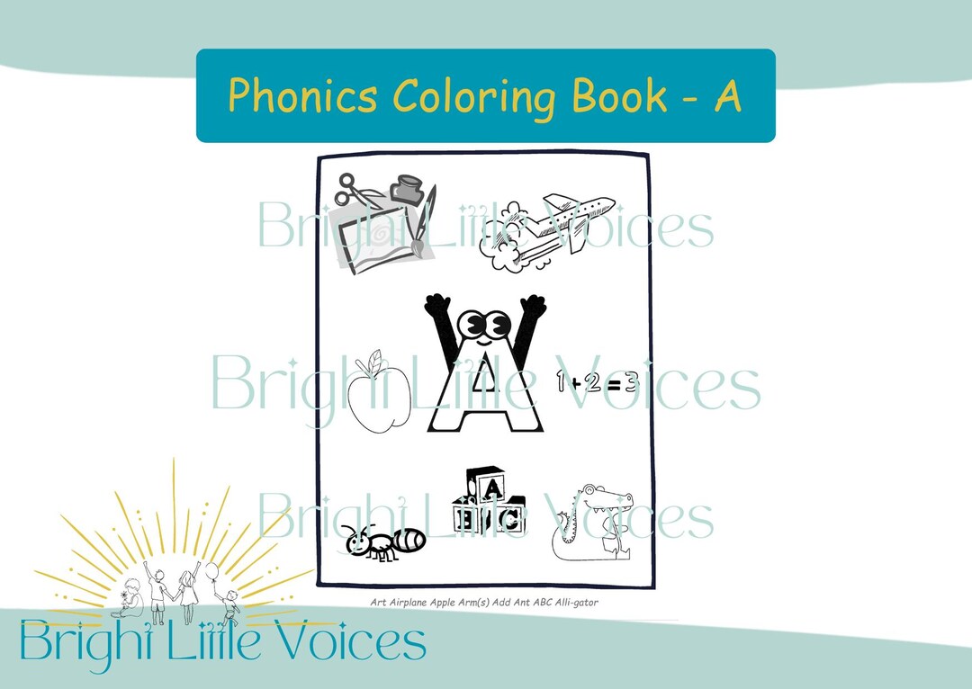 Phonics Coloring Book A-D - Etsy