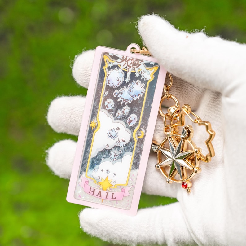 Cardcaptor Sakura Clow Card Flowing Sand Keychain Anime Pendant Bag ...