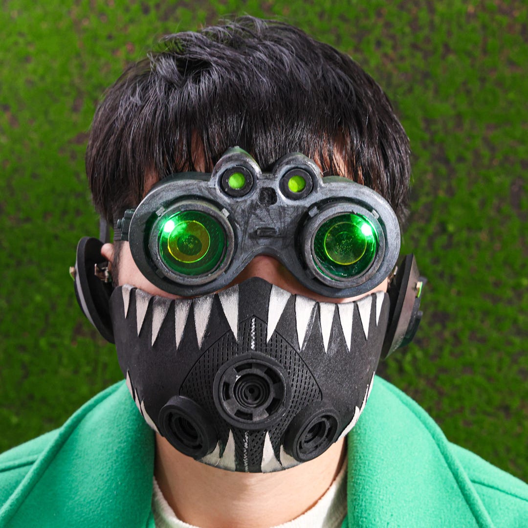 APEX Tactical Luminous Goggles and Face Shield Set, Cosplay Goggles for ...