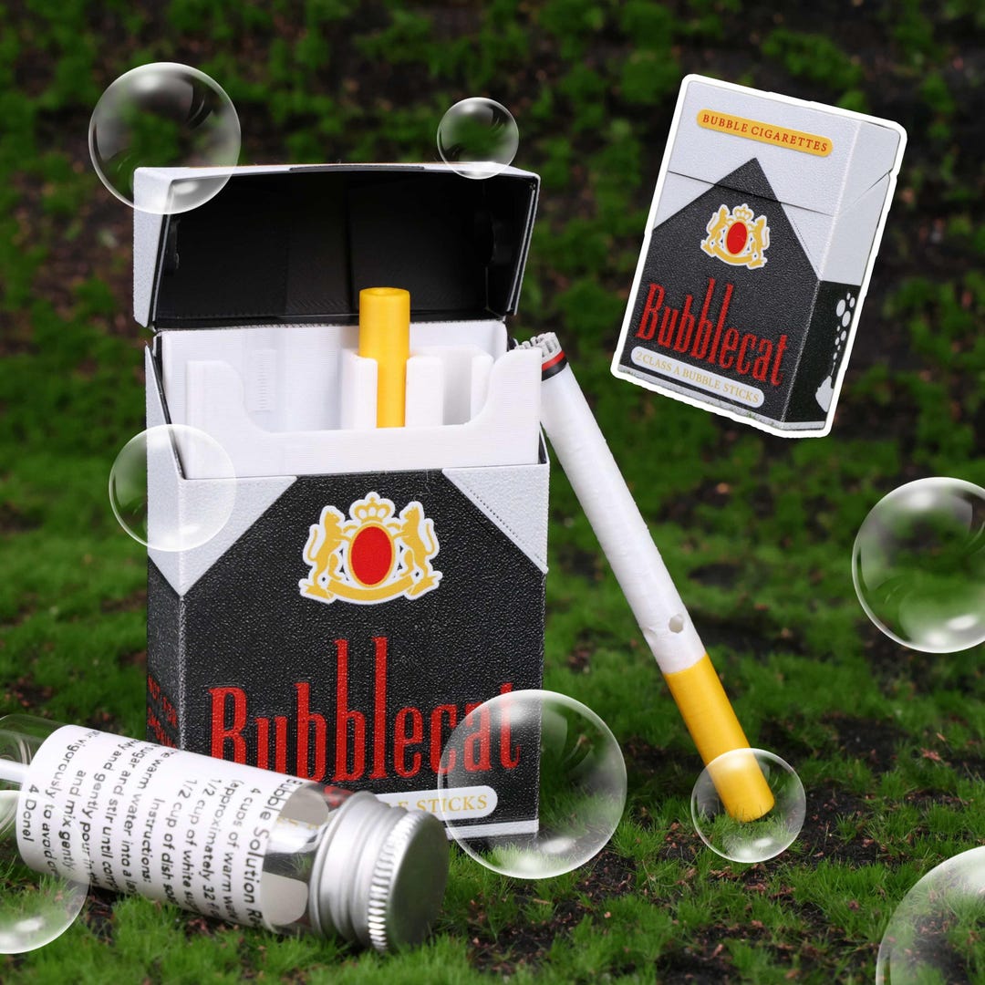 Original Black Bubble Cigarette Novelty Set 3D Printed PLA Realistic ...