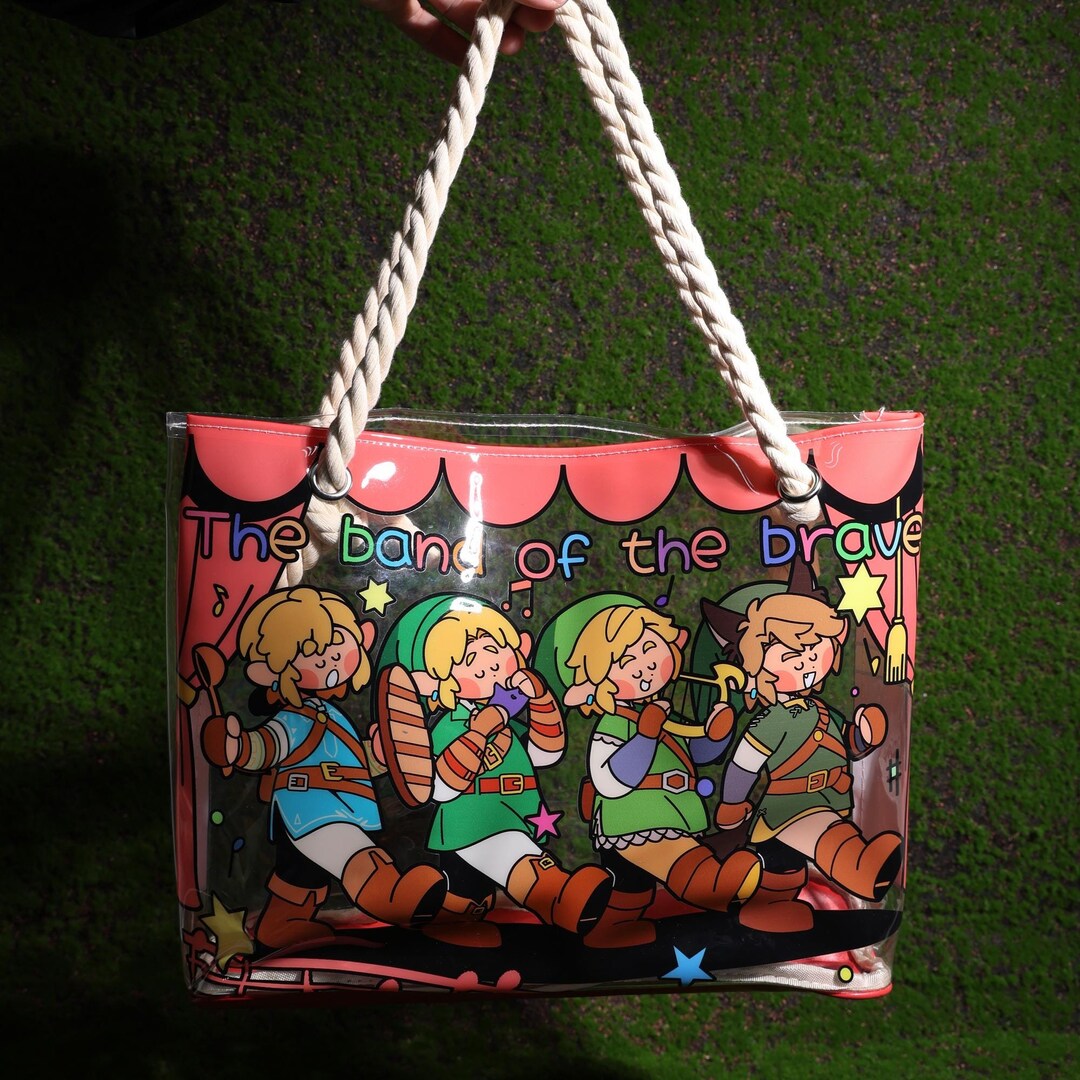 Zelda Clear PVC Tote Bag With Cartoon Prints, Durable Water-resistant ...