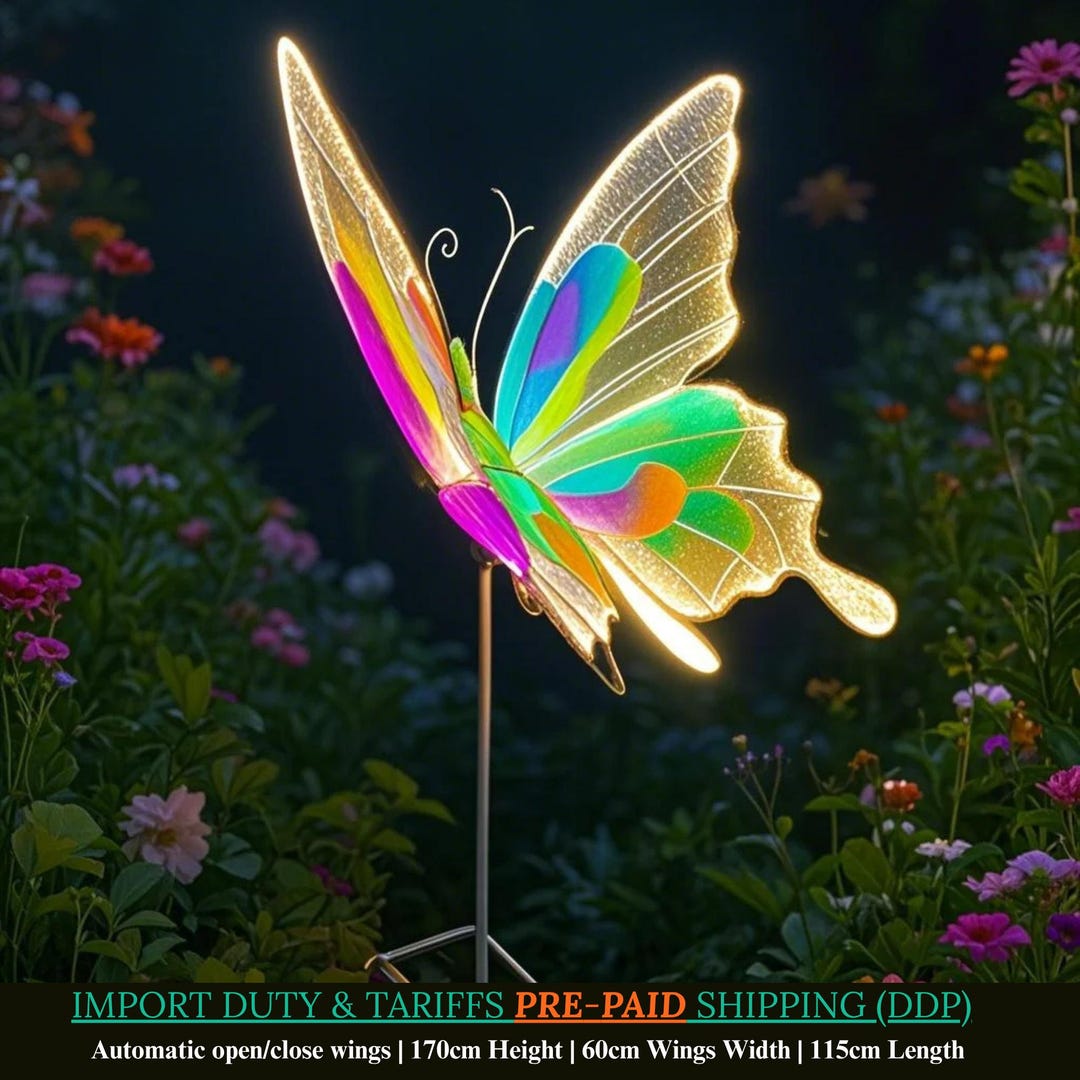 Giant Rainbow Butterfly Auto Open/close Wing Span Butterfly 115cm ...