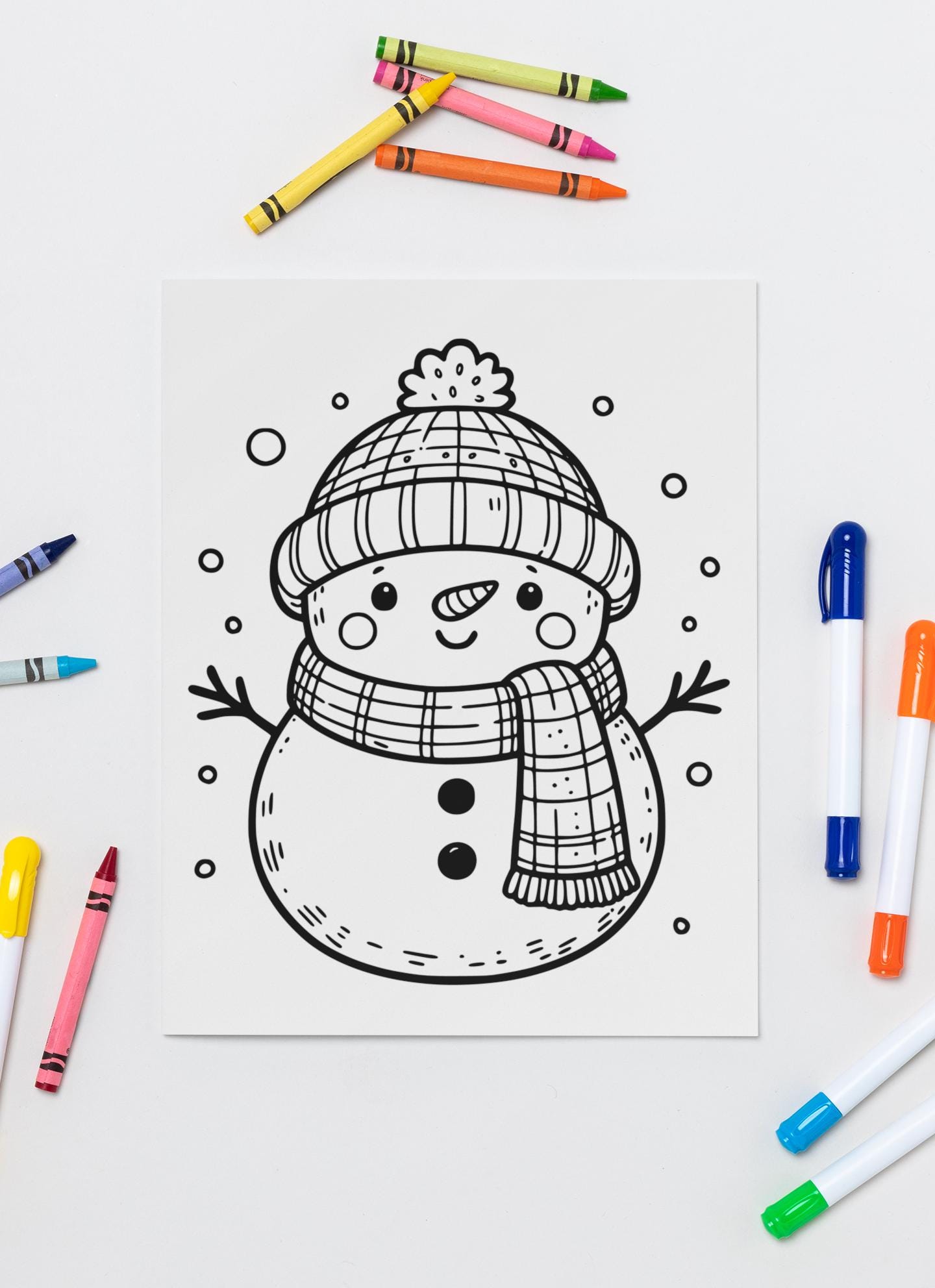Snowman Coloring Page, Christmas for Kids, Christmas Coloring Page ...