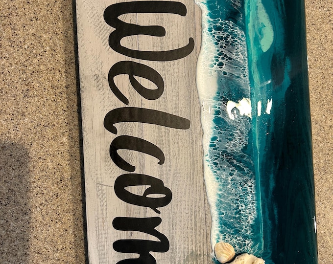 Beach Wave Welcome Sign - Etsy