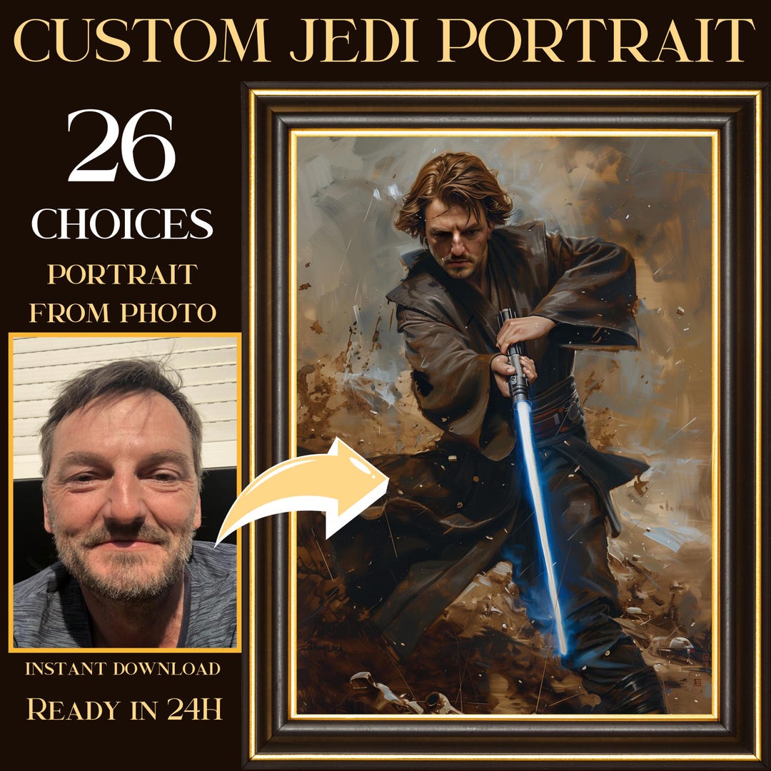 Custom Jedi Portrait From Photo. Master Jedi Custom Portrait. Custom ...