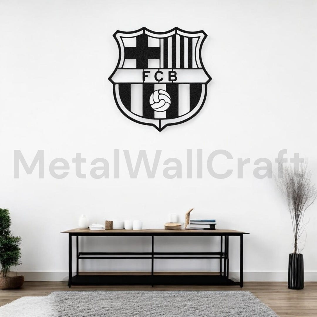 FC Barcelona Metal Wall Decor FCB Team Logo Metal Art Football Fan Gift ...