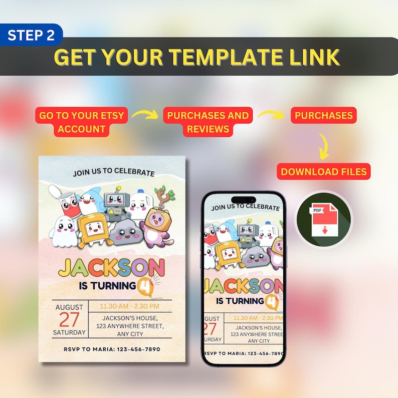 Lankybox Birthday Invitation, Lankybox Birthday, Lankybox Invitation ...