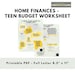Teen Budget Worksheet - Etsy