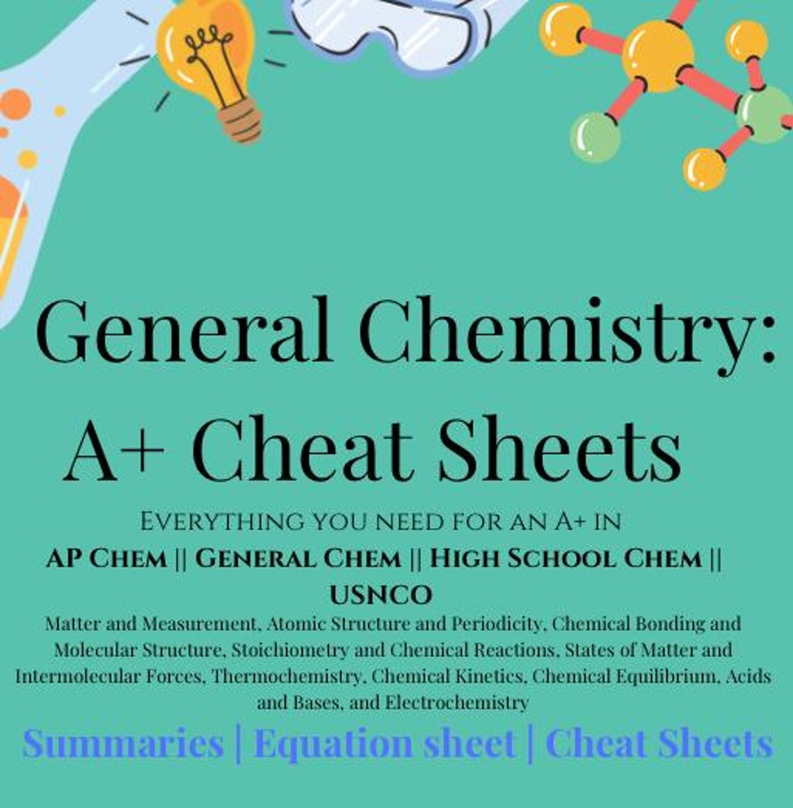 2026 Chemistry Exam Review Guide: AP Chem and Gen Chem - Cheat Sheets ...