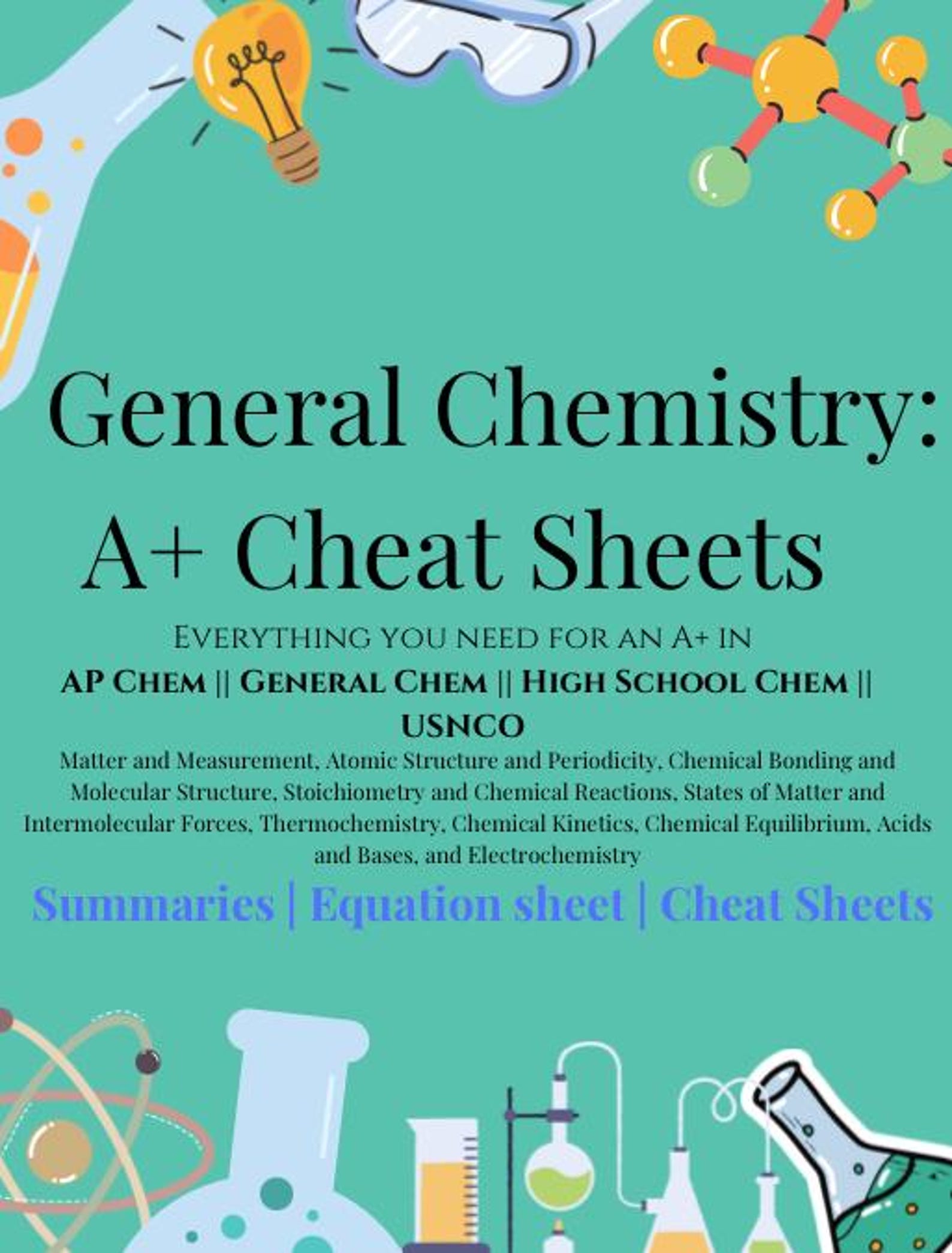 2026 Chemistry Exam Review Guide: AP Chem and Gen Chem - Cheat Sheets ...