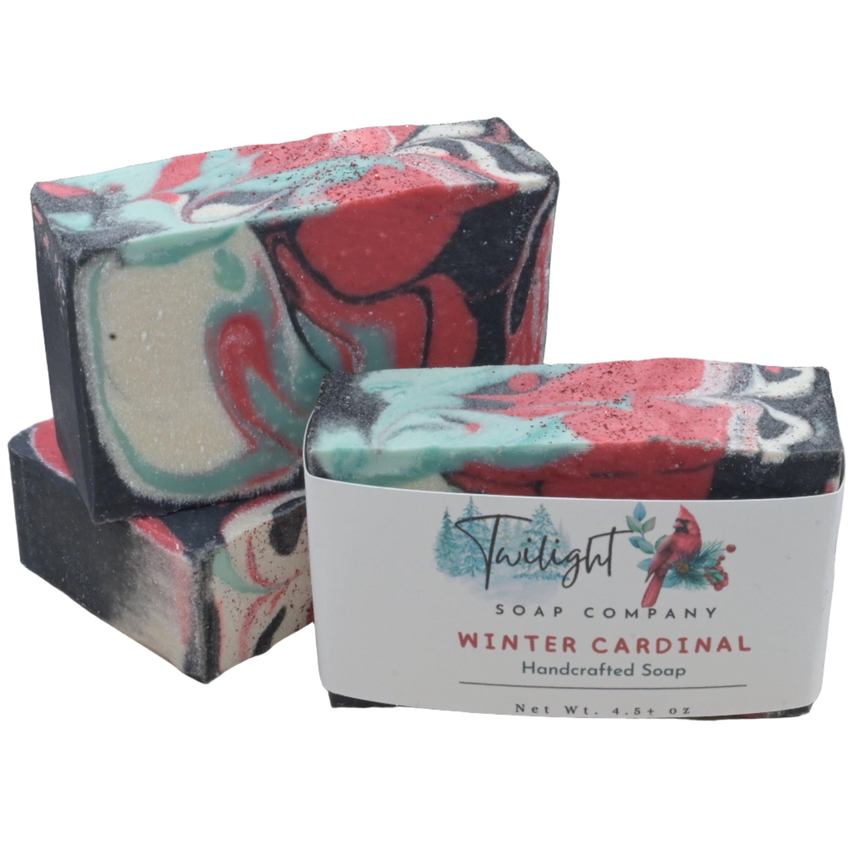 Winter Cardinal Handmade Bar Soap With Coconut Milk, Activated Charcoal ...