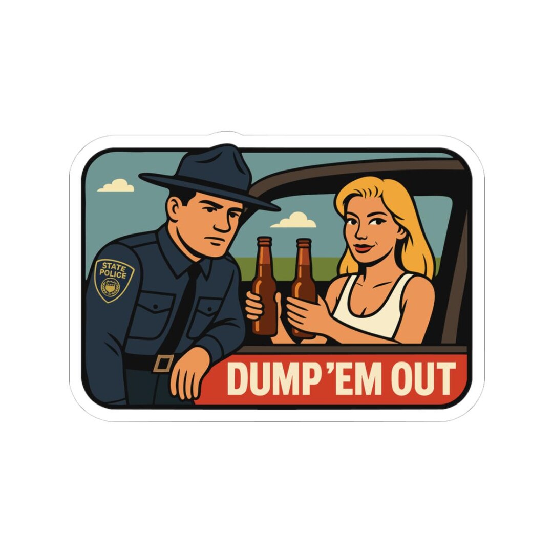 Funny State Trooper Sticker: Retro Cartoon Police Decal - Etsy