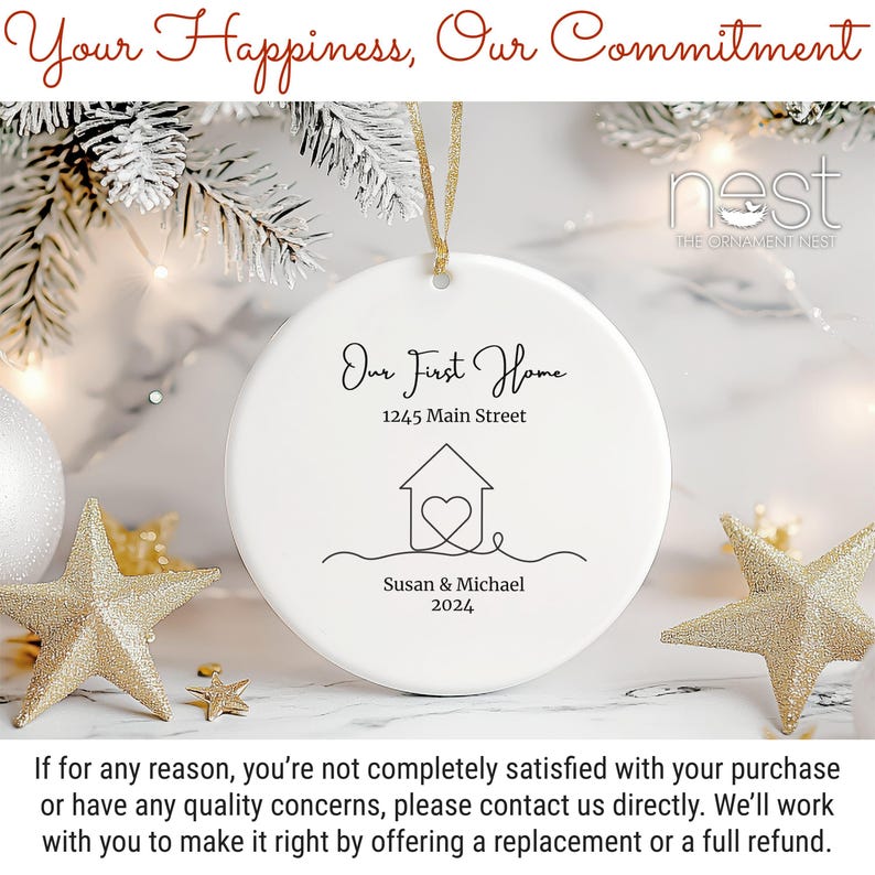 Our First Home Ornament, Custom Address Christmas Ornament ...