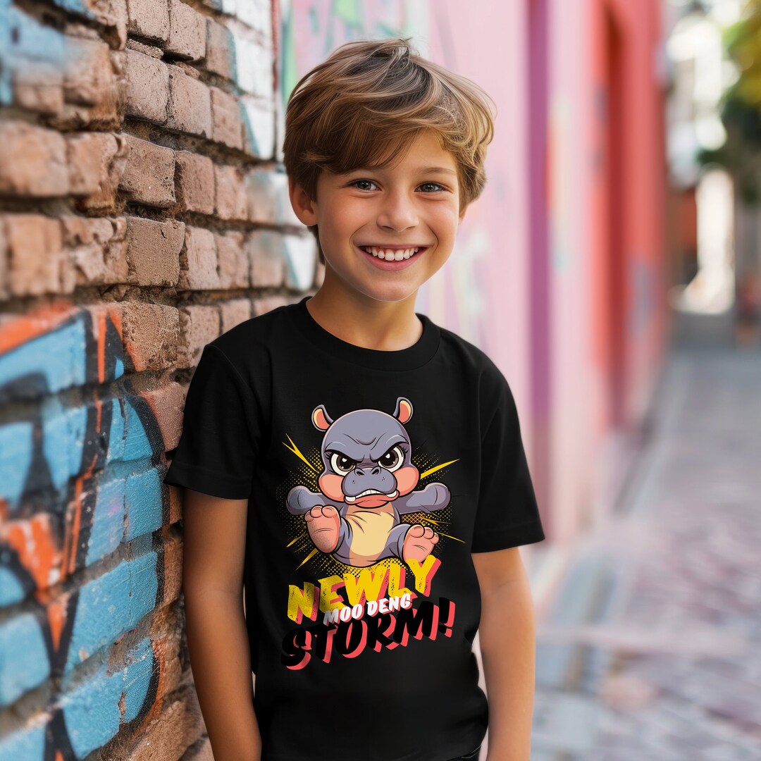 Comfort Colors Newly Storm Hippo Meme Shirt Gift for Kids, Cute Hippo T ...