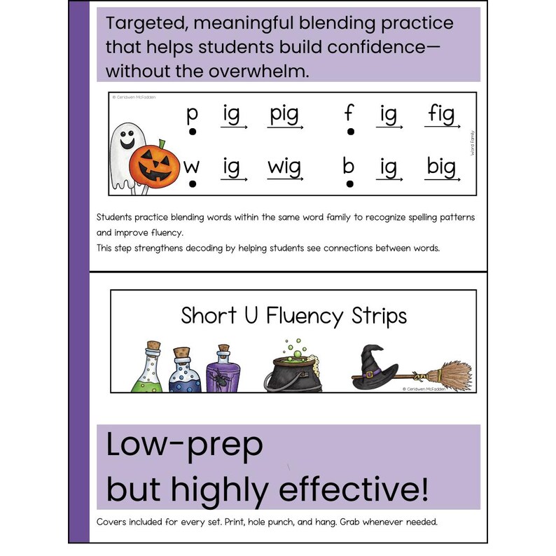 Fall CVC Fluency Strips – Science of Reading Phonics Activities | CVC ...