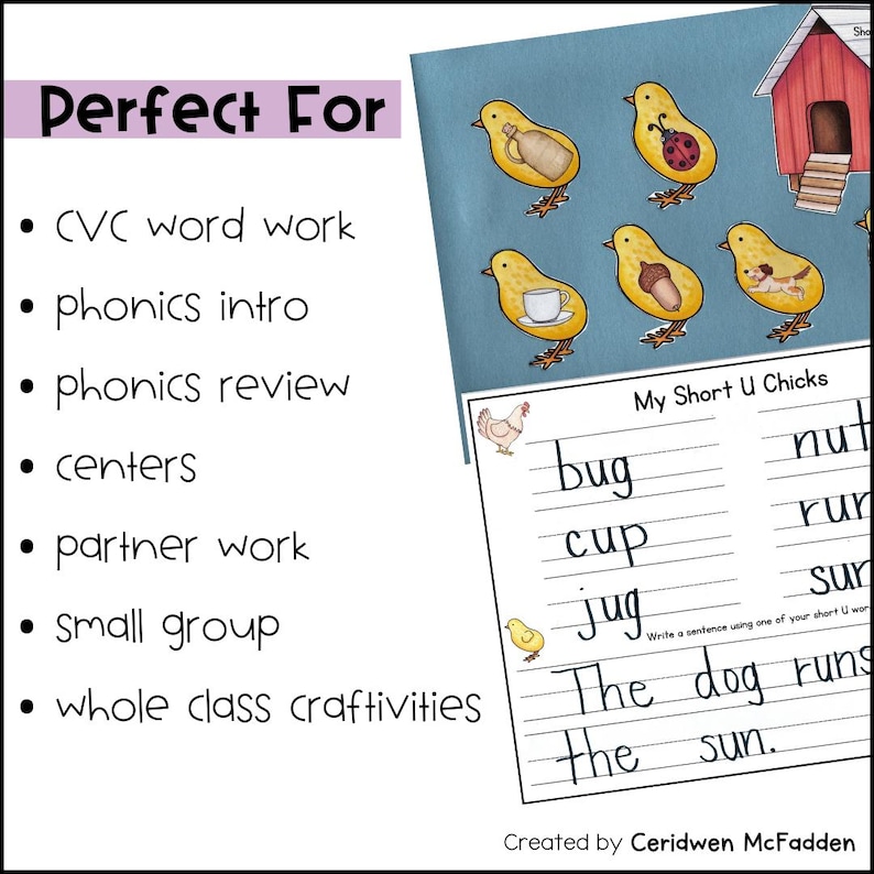 CVC Word Phonics Crafts Printable | Spring Crafts | Short Vowel ...