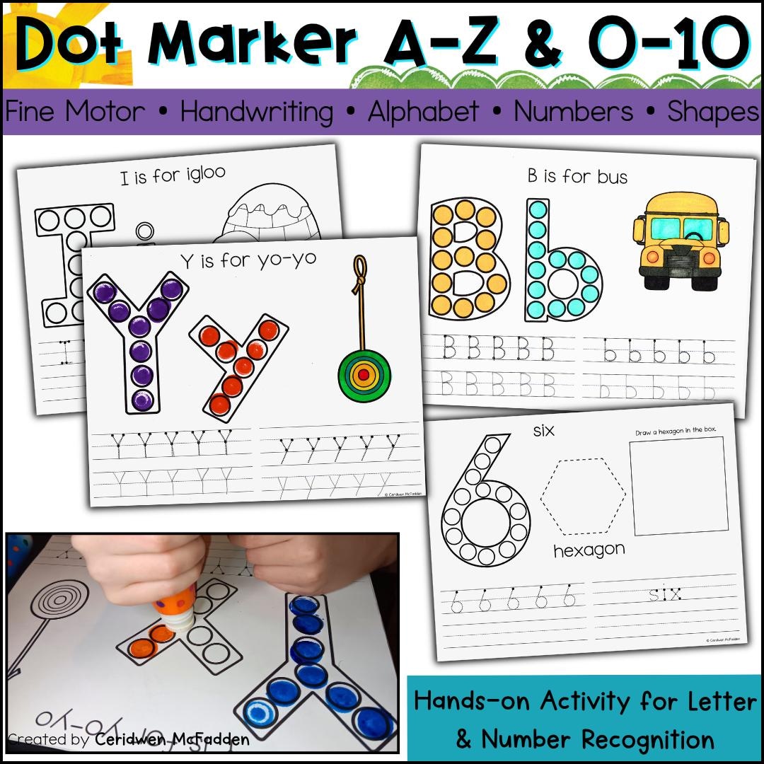 Dot Marker Alphabet Worksheets Preschool & Kindergarten, Alphabet ...