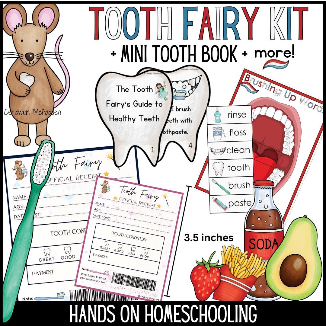 Printable Tooth Fairy Kit: Dental Health Book, Brushing Chart, Keepsake ...