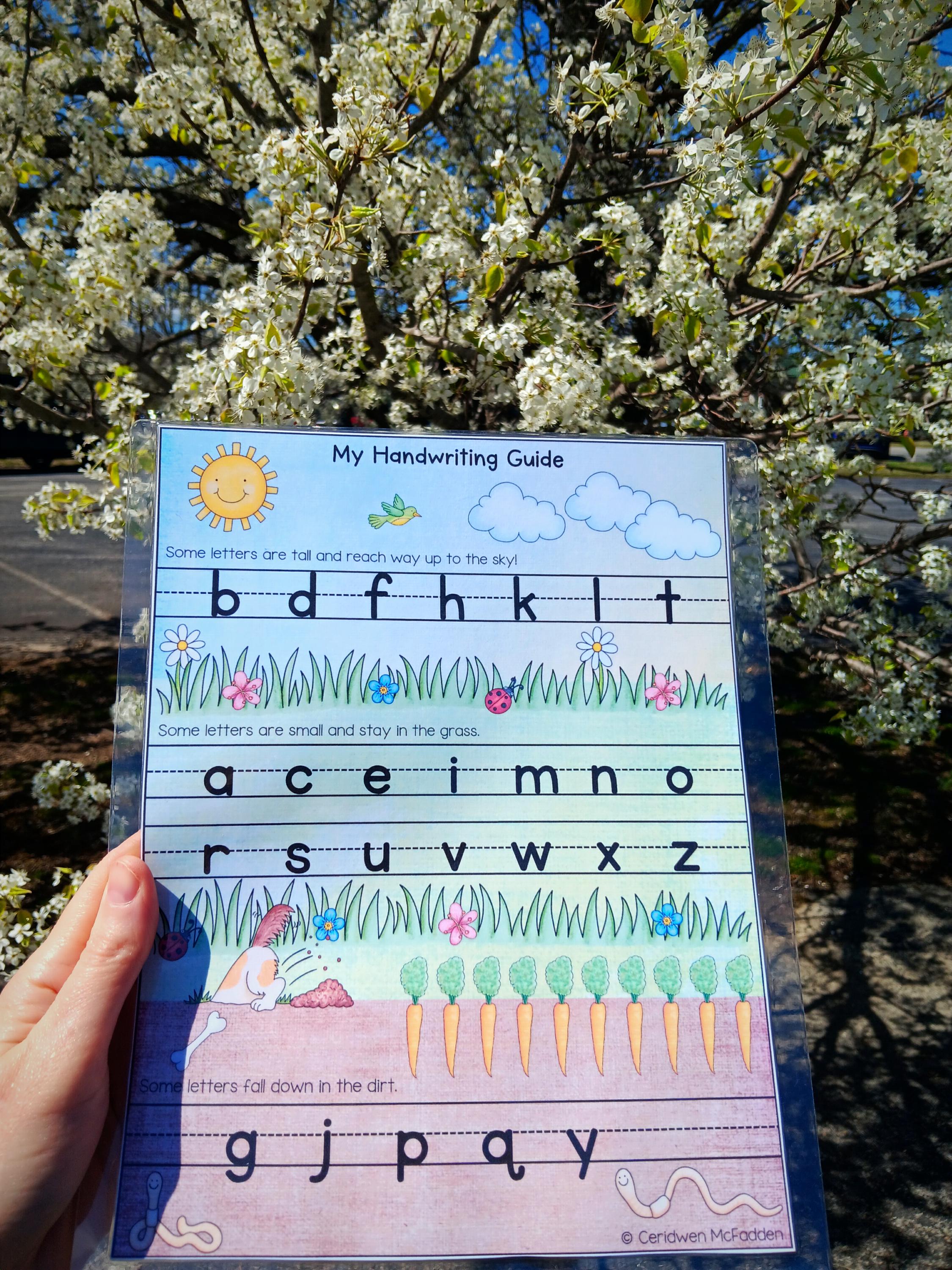 Sky Grass Dirt Handwriting Guide | Handwriting Paper | Elkonin Boxes ...