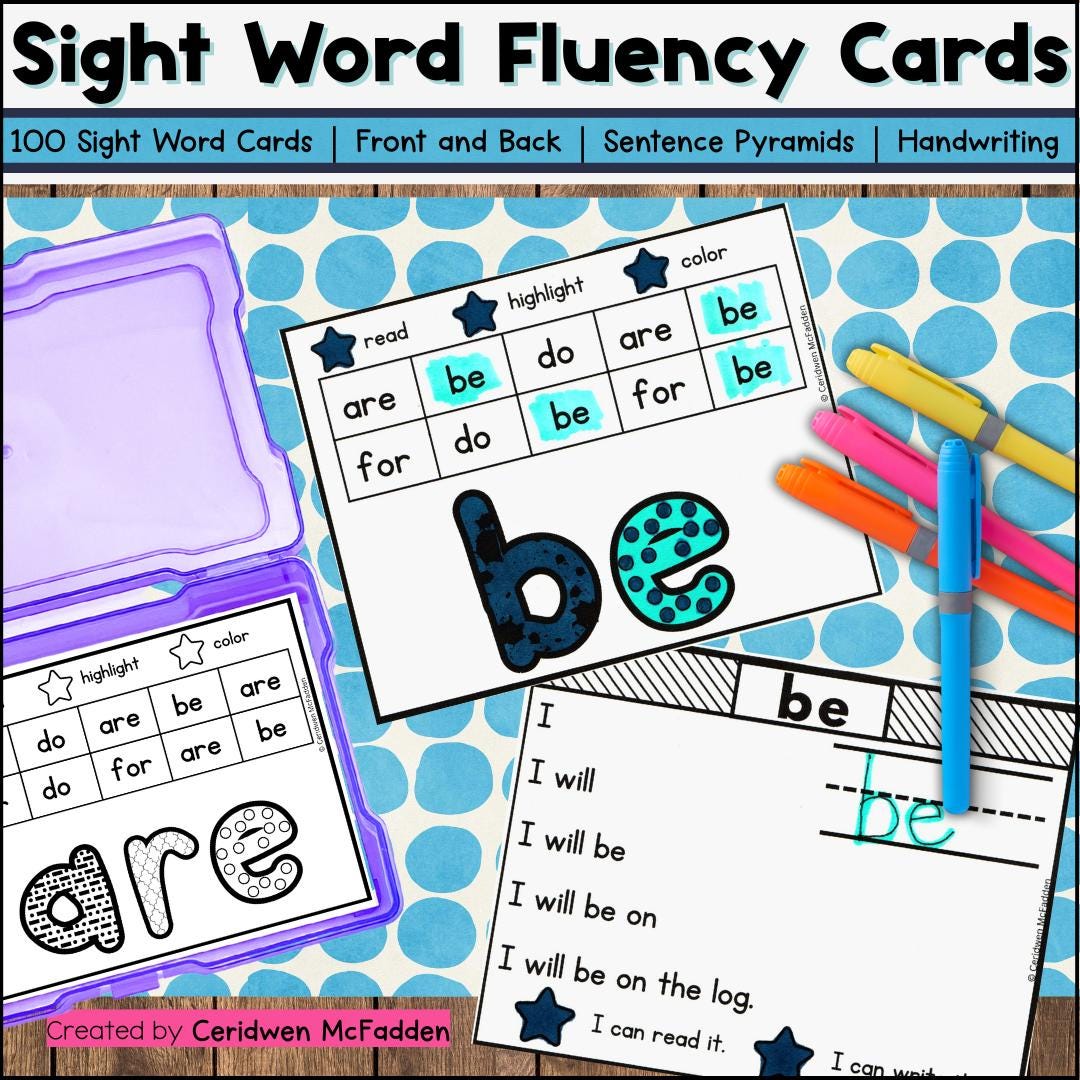 Sight Words Task Cards, Sight Word Fluency, High Frequency Words, Heart ...