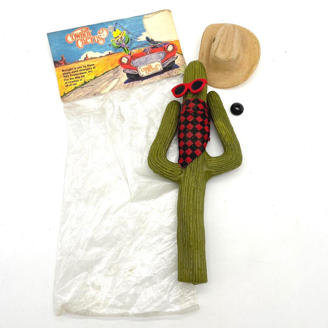 Vintage Cowboy Cactus Antenna Topper Novelty Car Decor Toy Open Package ...