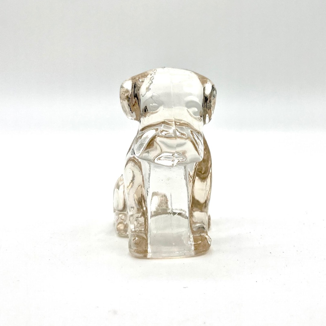 Vintage Mopey Clear Glass Dog Figurine Puppy Doggy Paperweight 3" - Etsy