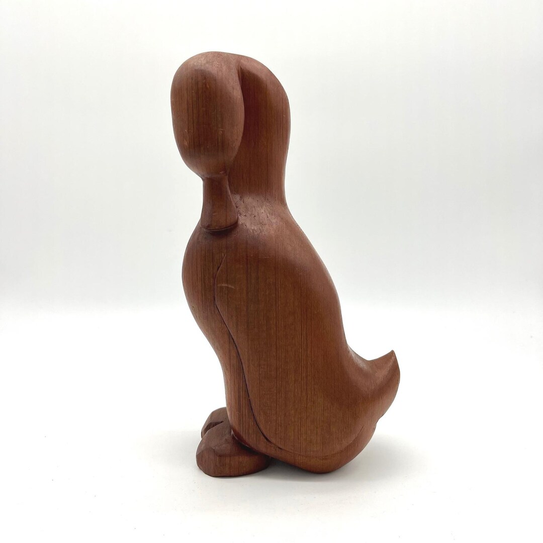 Vintage Redwood Carved Figurine Modernist Sculpture Art Signed Mid ...