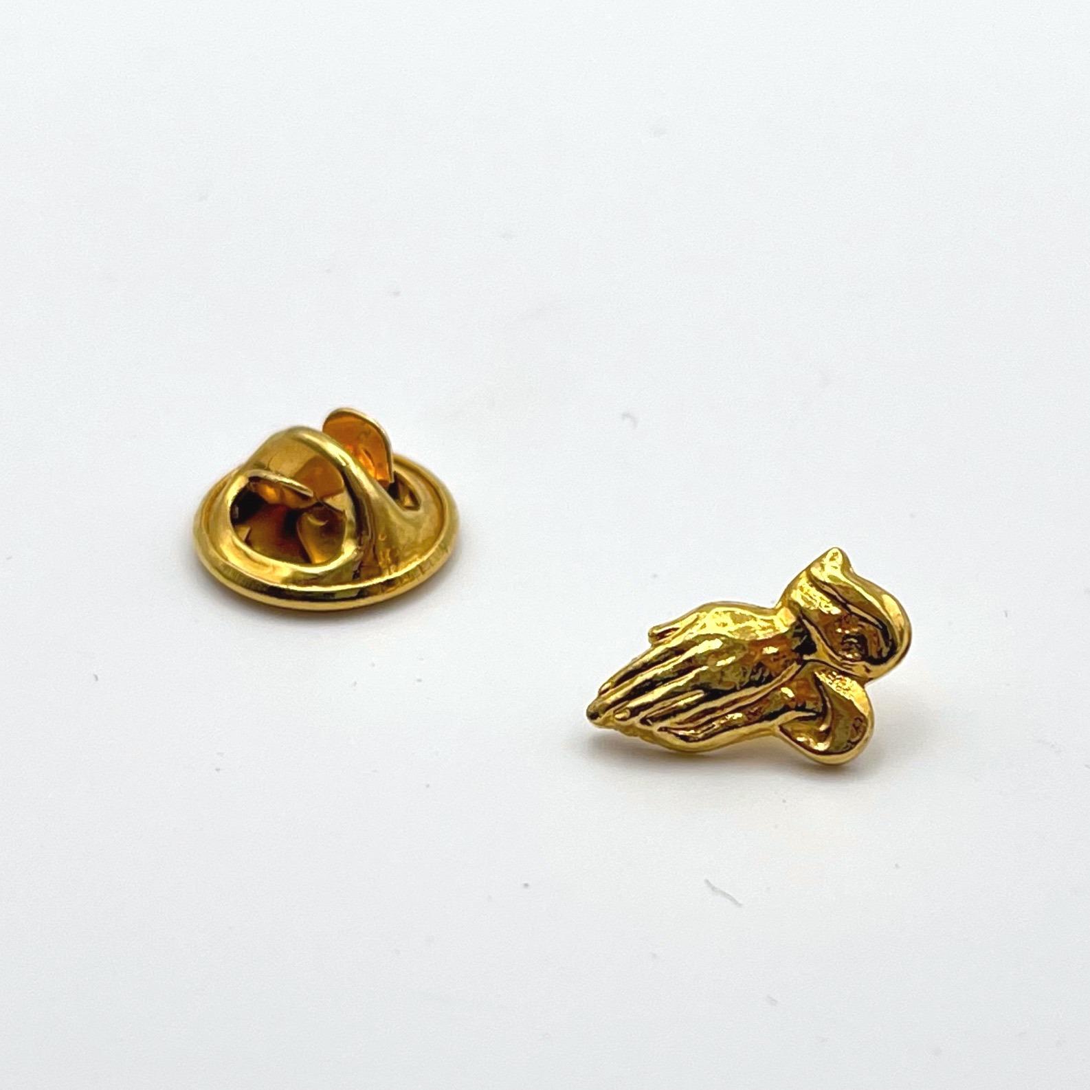 Gold Tone Praying Hands Lapel Pin Religious Faith Spiritual Small Tie ...