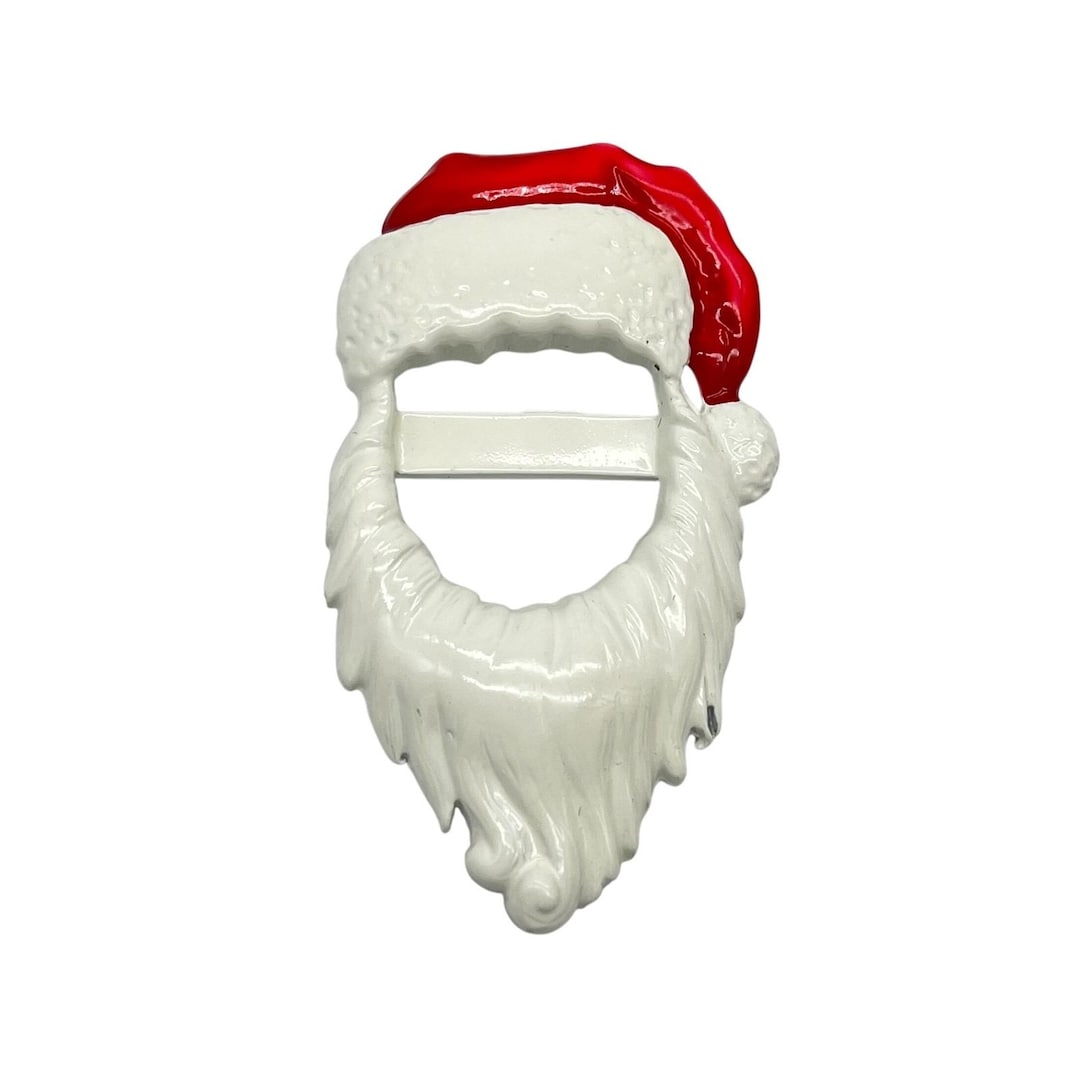 Vintage JJ Jonette Santa Claus Face Brooch Enamel Red White Christmas ...