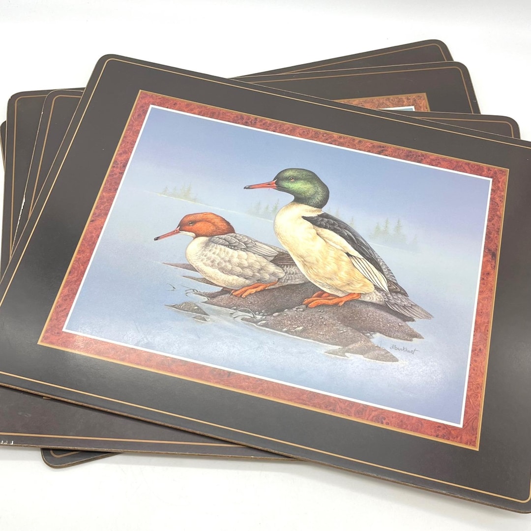 Pimpernel Set of 4 Duck Art Placemats Cork Back Wildlife Nature England ...