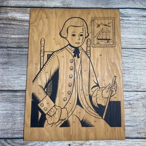 1960s Pair of American Folk Portraits on Wood Wall Art Paint by Number ...