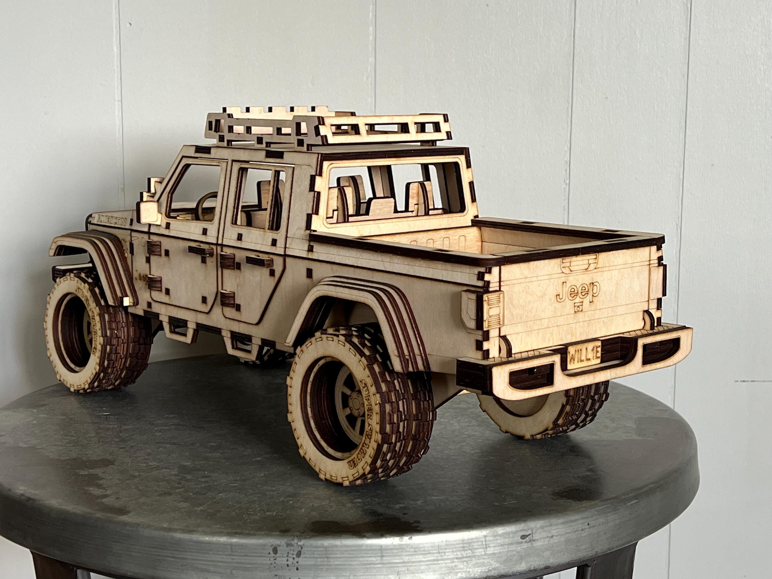 Large Wooden Jeep Gladiator 3D Display Model Off-road. 4x4. Gift Idea ...