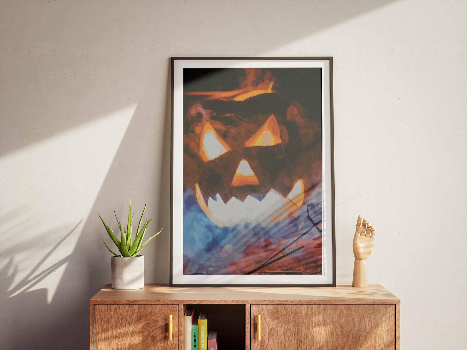 Jack-o-lantern Halloween Poster Spooky Minimalist Art, Haunted Seasonal ...