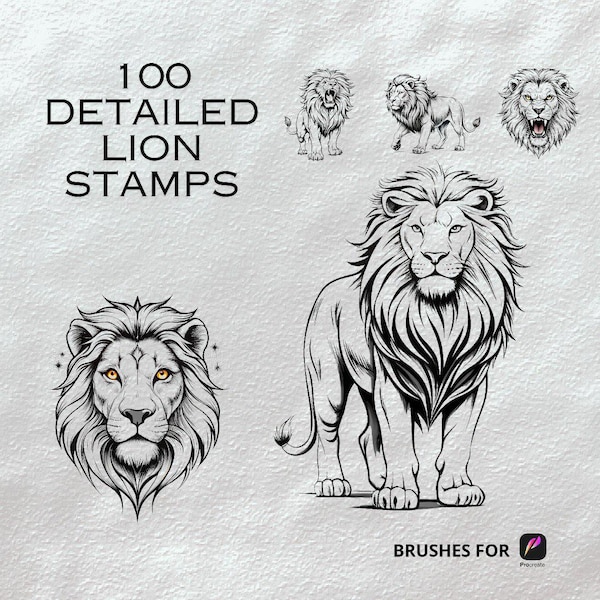 Lion Line Art - Etsy