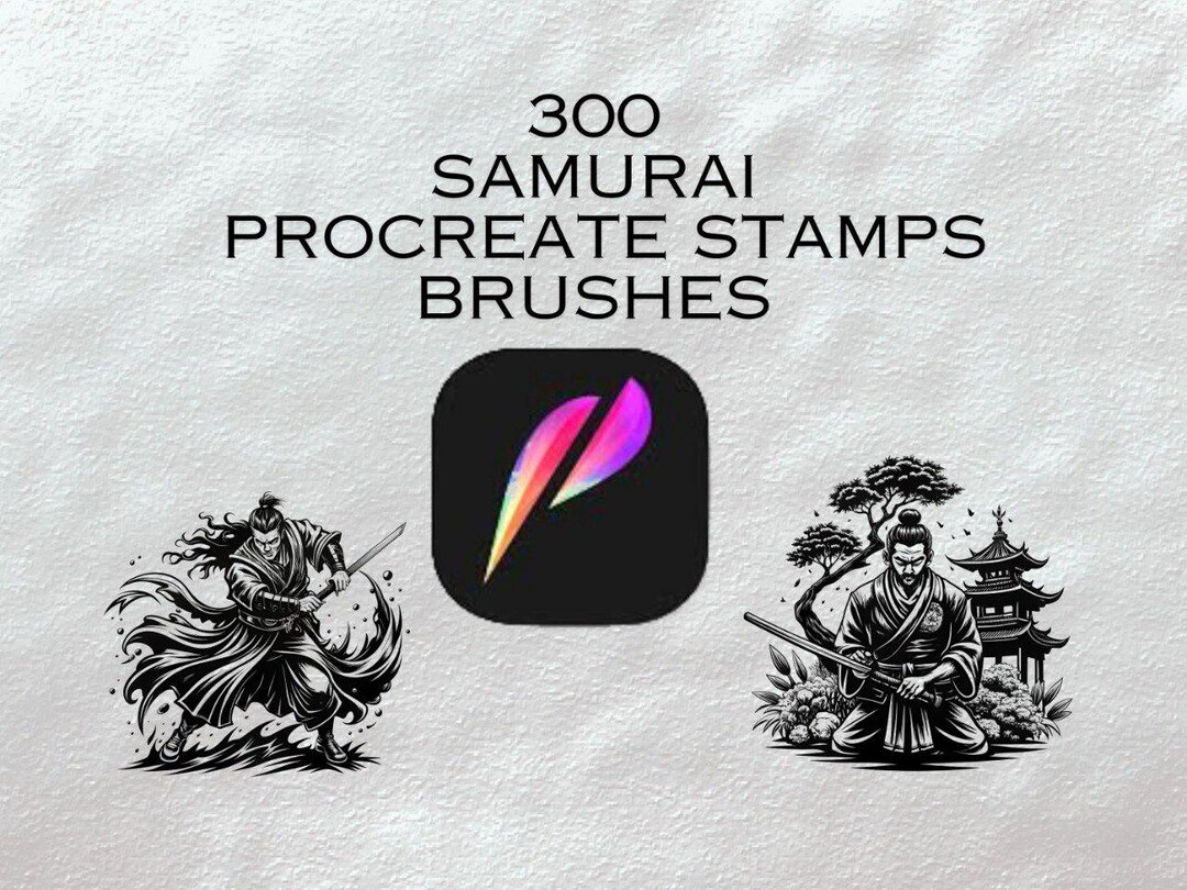 300 Samurai Procreate Stamps | Digital Art Brushes for Procreate ...