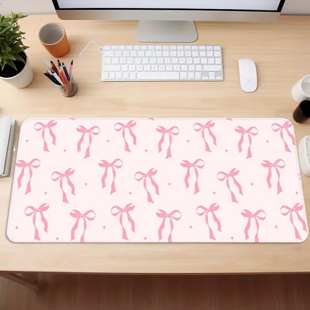 Pink Bows Lavender Desk Mat - Etsy