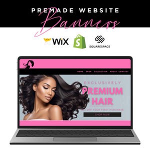 5 Hair Wix Website Banner Templates/ Hair Website Banner/ WIX Website ...