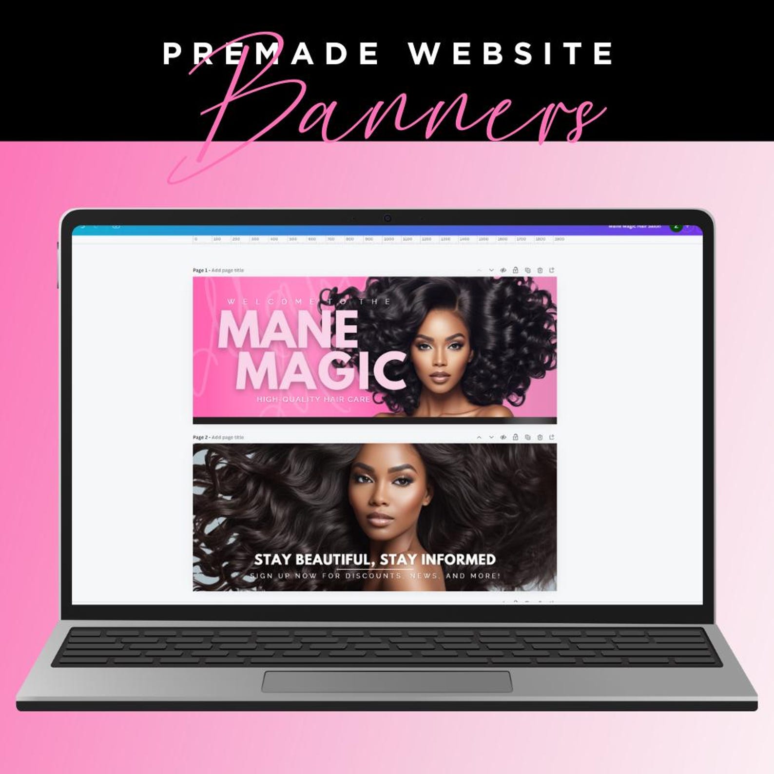 5 Hair Wix Website Banner Templates/ Hair Website Banner/ WIX Website ...
