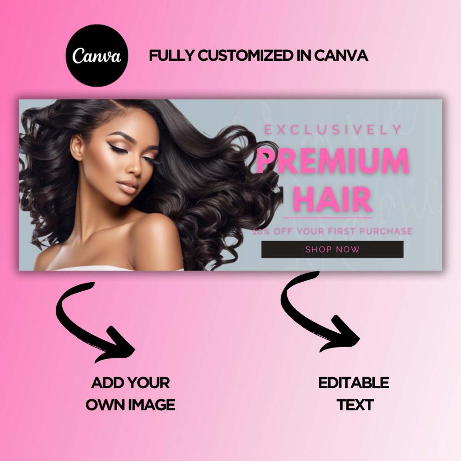 5 Hair Wix Website Banner Templates/ Hair Website Banner/ WIX Website ...