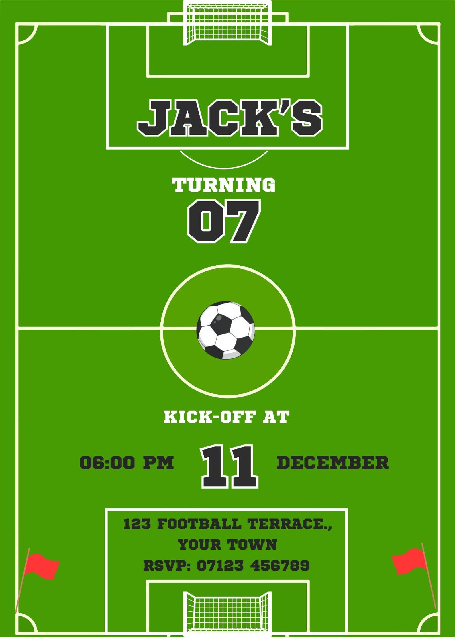 Football soccer Birthday Invite - Etsy