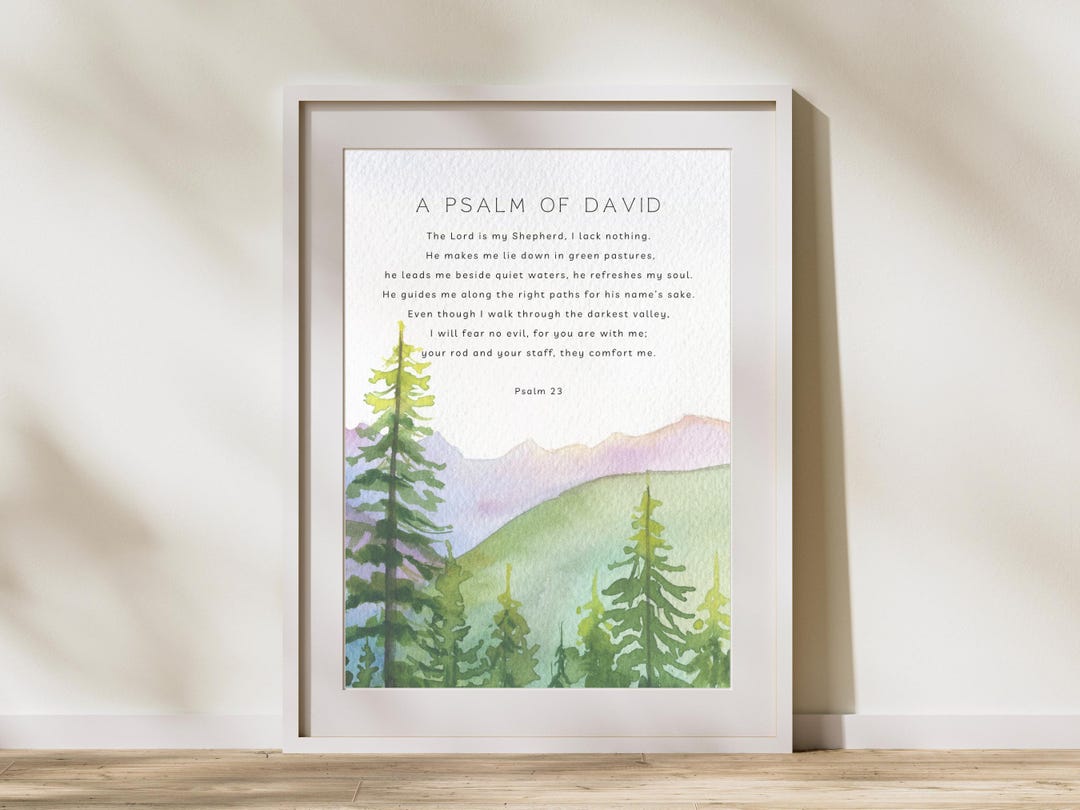 Psalm 23 Printable Poster, Christian Home Decor, Psalm of David ...