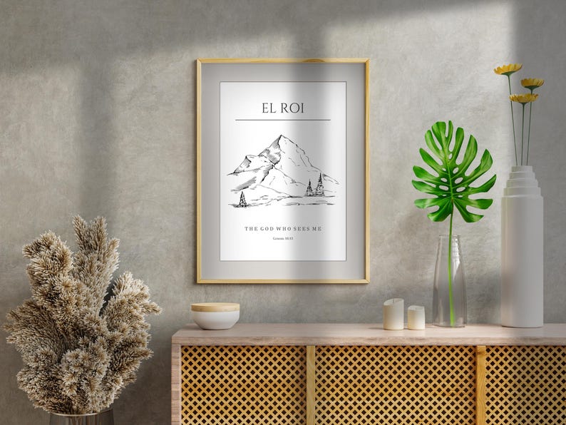 El Roi Poster, Hebrew Name of God Wall Art, Empowering Quotes Print ...