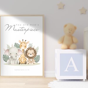 Christian Nursery Wall Art, You Are God's Masterpiece, Ephesians 2:10 ...