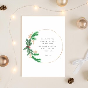 Luke 2:11 Wall Decor, Christmas Printable Wall Art, Christian Bible ...