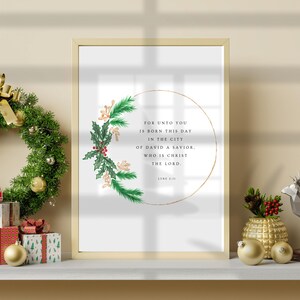 Luke 2:11 Wall Decor, Christmas Printable Wall Art, Christian Bible ...